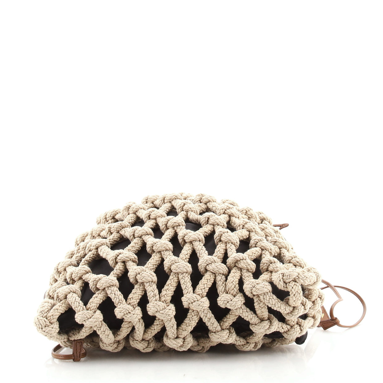 Prada Knotted Cord Frame Bag Nylon with Braided Leather Medium Black ...